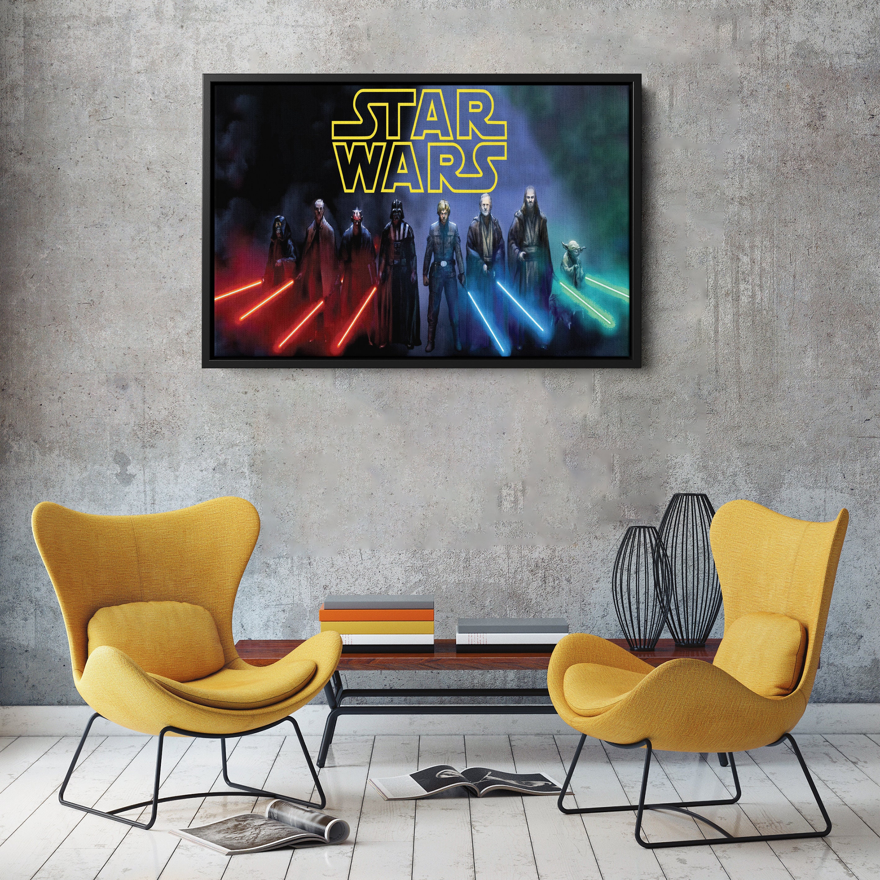 Star Wars Sith Jedi Masters Poster Canvas Unique Design Wall Art Print ...