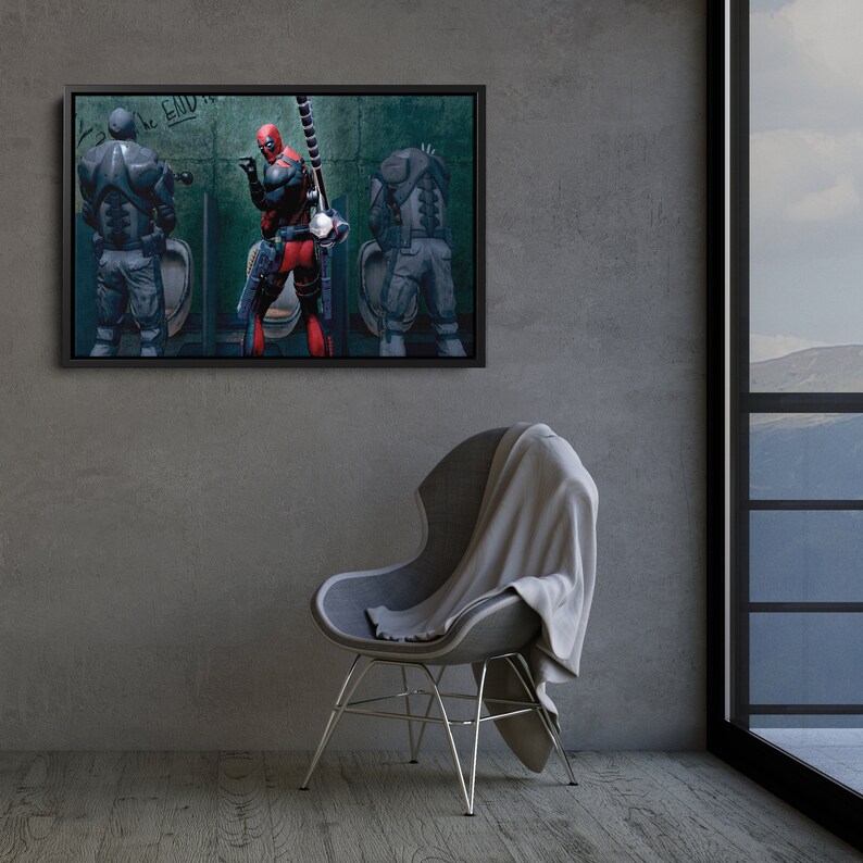 Deadpool Comparing Poster Marvel Comics Canvas Unique Design Wall Art ...