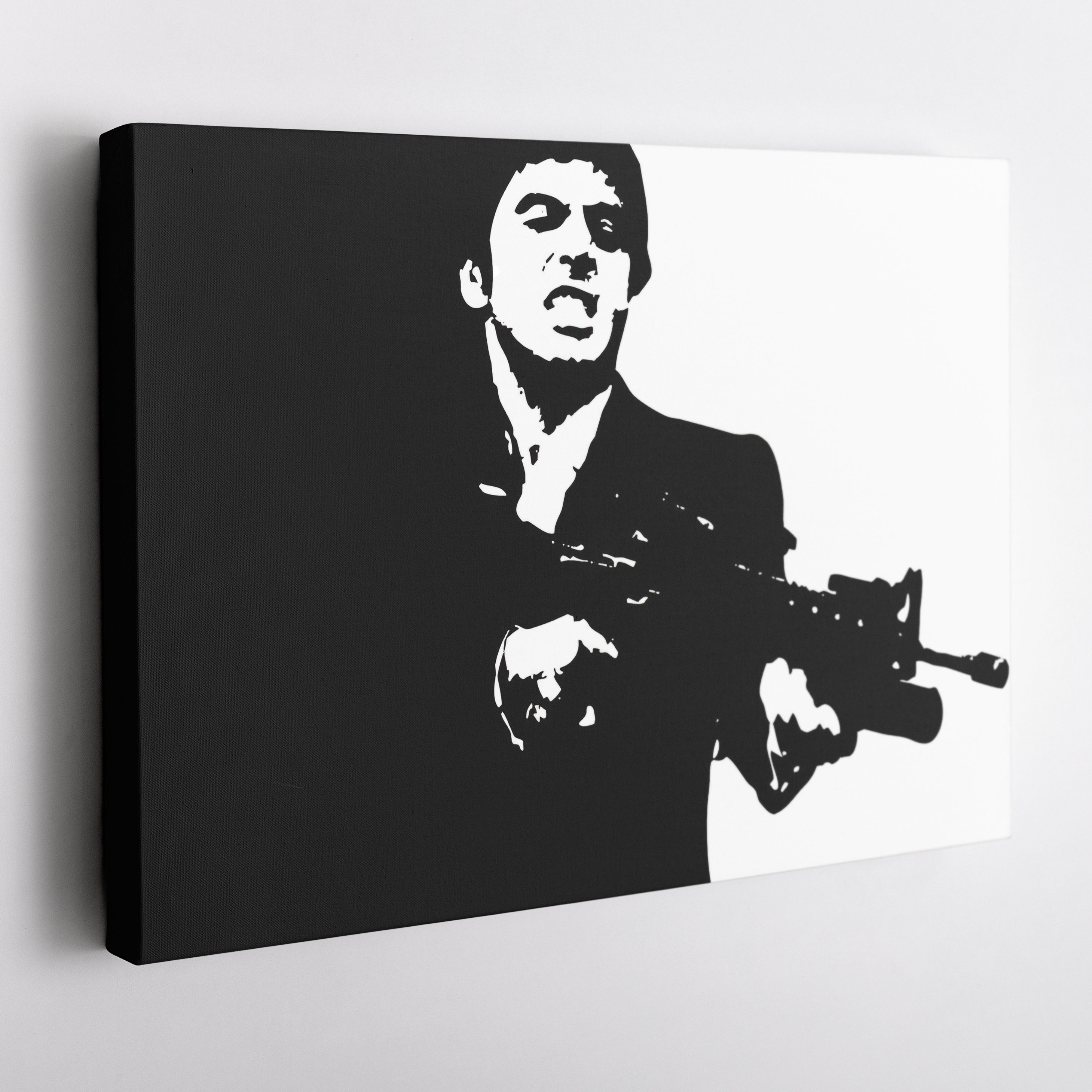 Scarface Black and White Poster Tony Montana Illustration Canvas Unique ...
