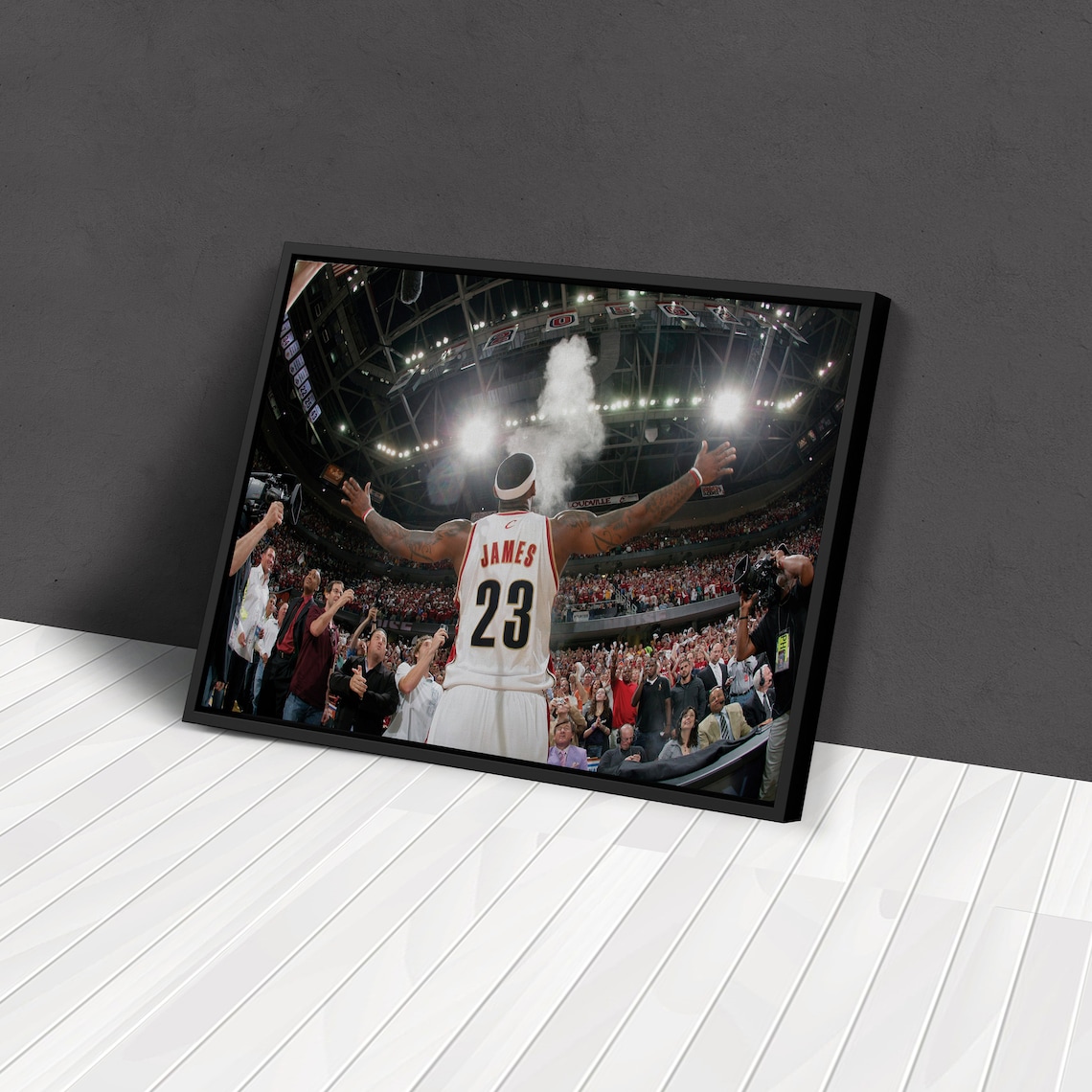 Lebron James Facing Crowd Poster Cleveland Cavaliers Basketball Canvas ...