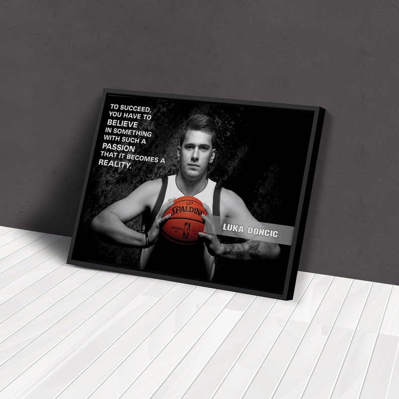 Luka Doncic Quote Poster Dallas Mavericks Basketball Canvas Unique ...