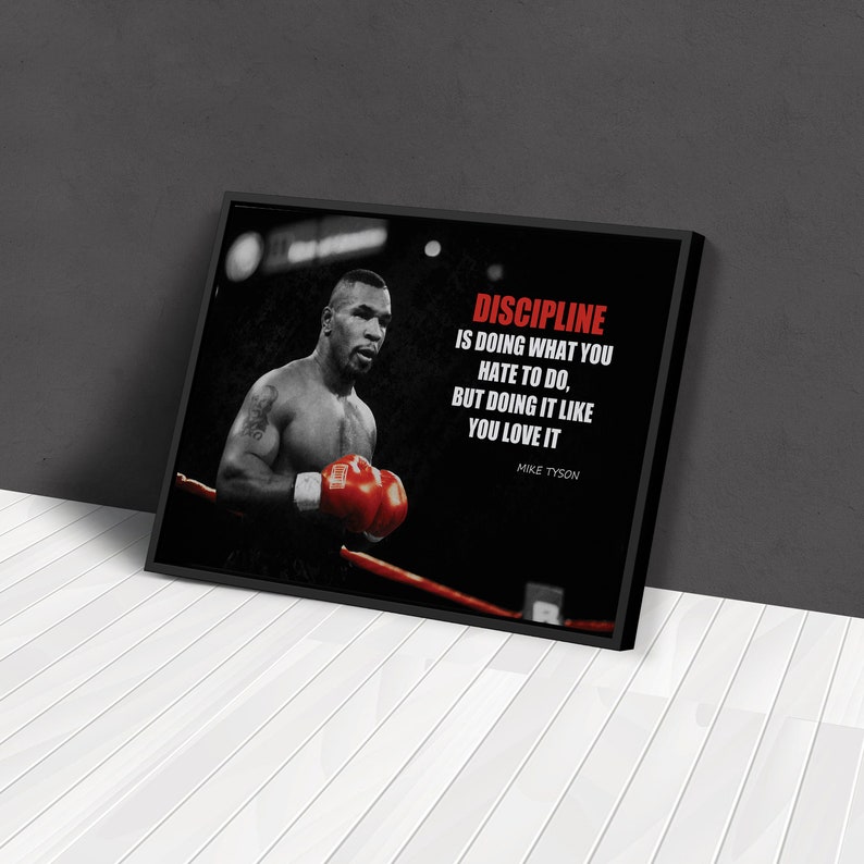 Iron Mike Tyson Quote Poster Boxing Canvas Unique Design Wall Art Print ...