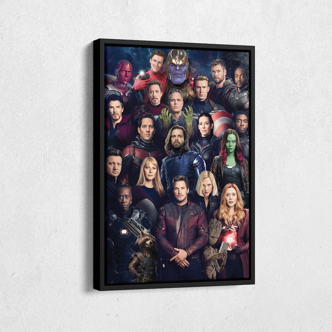 Avengers Characters Poster Marvel Comics Canvas Unique Design Wall Art ...