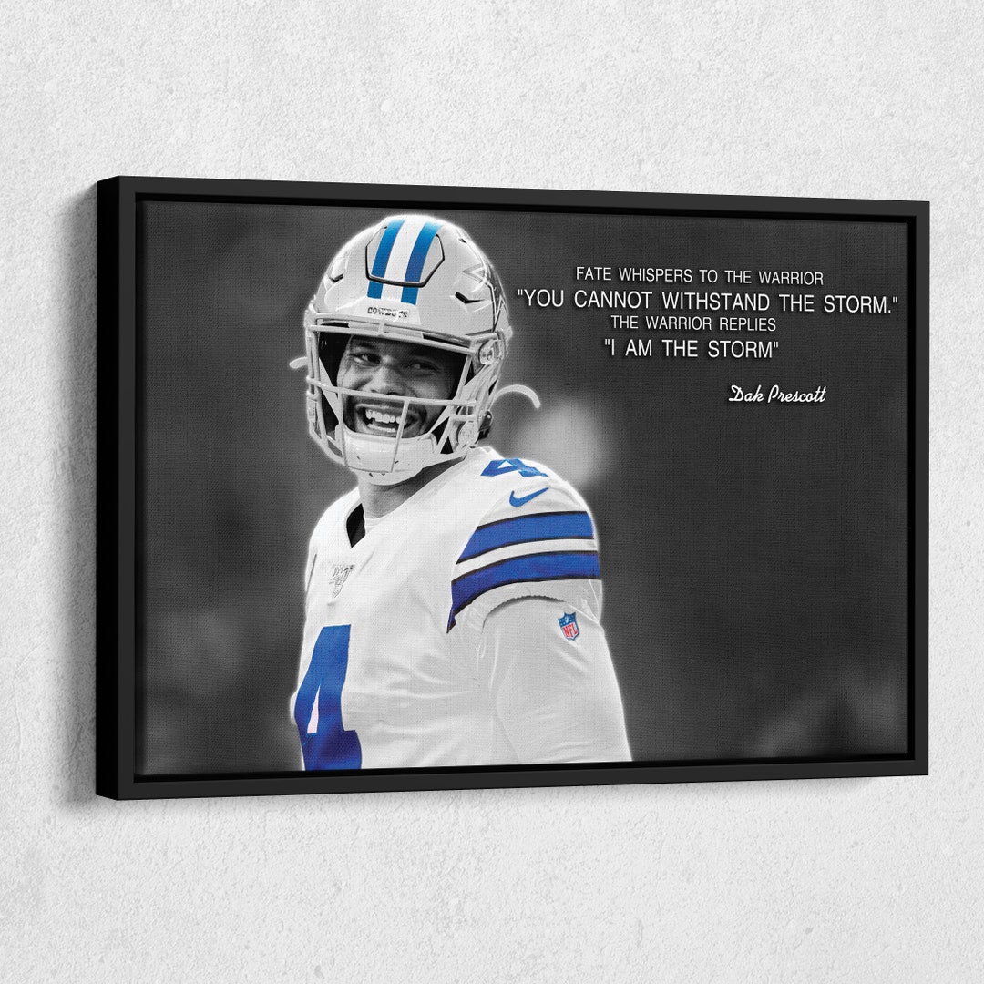 Dak Prescott Quote Poster Dallas Cowboys Football Canvas Unique Design ...