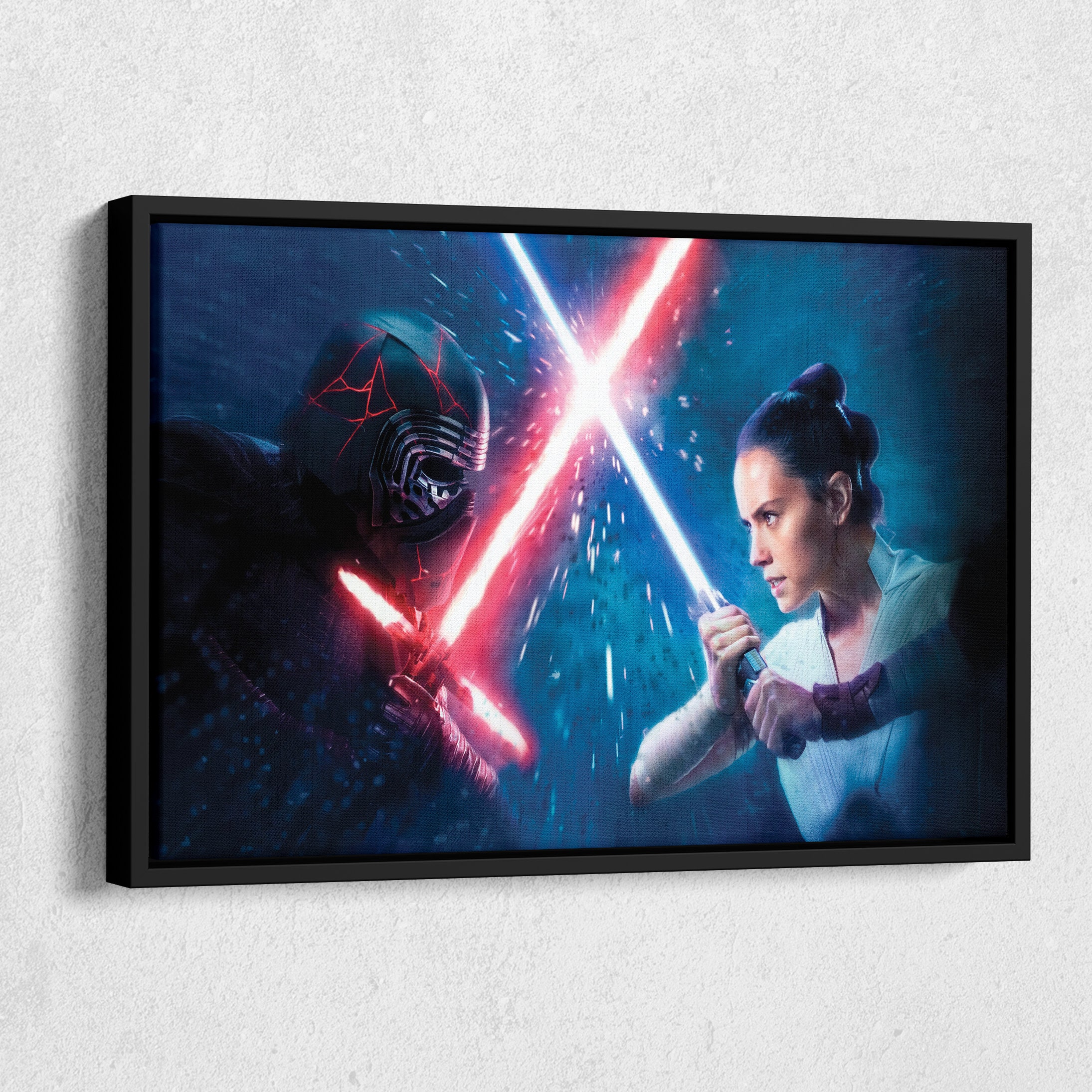 Kylo Ren Vs Rey Skywalker Poster Starwars Canvas Unique Design Wall Art ...