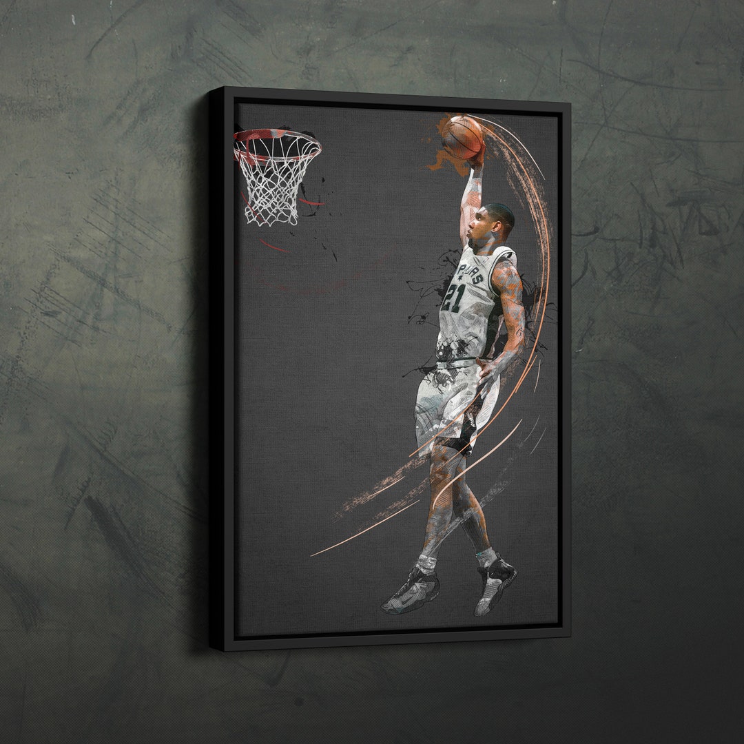 Tim Duncan Art Dunk San Antonio Spurs NBA Wall Art Home Decor Hand Made ...