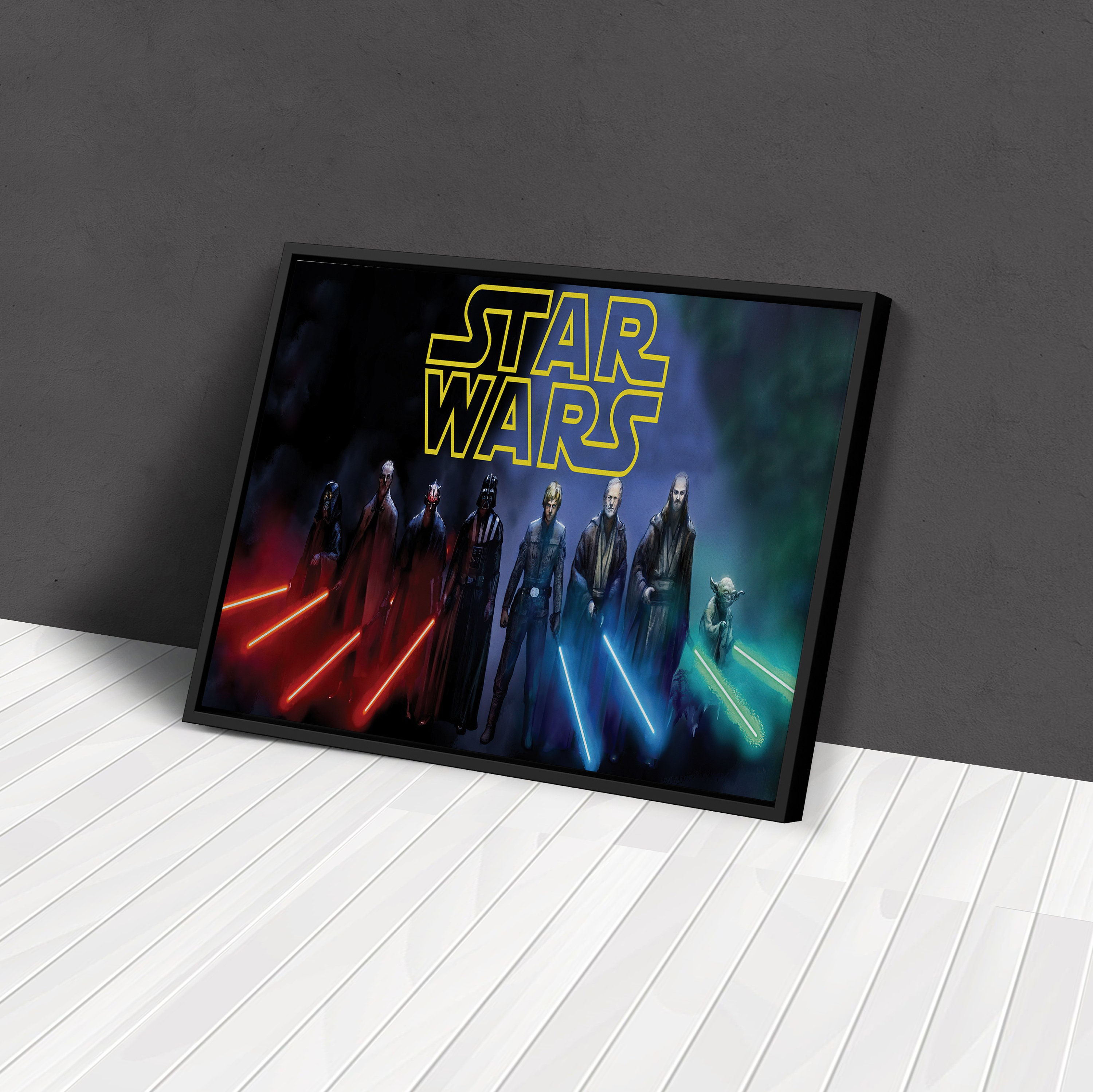 Star Wars Sith Jedi Masters Poster Canvas Unique Design Wall Art Print ...