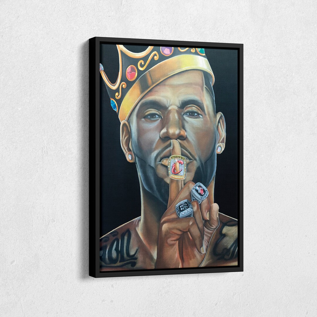 Lebron James Basketball Champion Rings Art Effect Canvas Unique Design ...