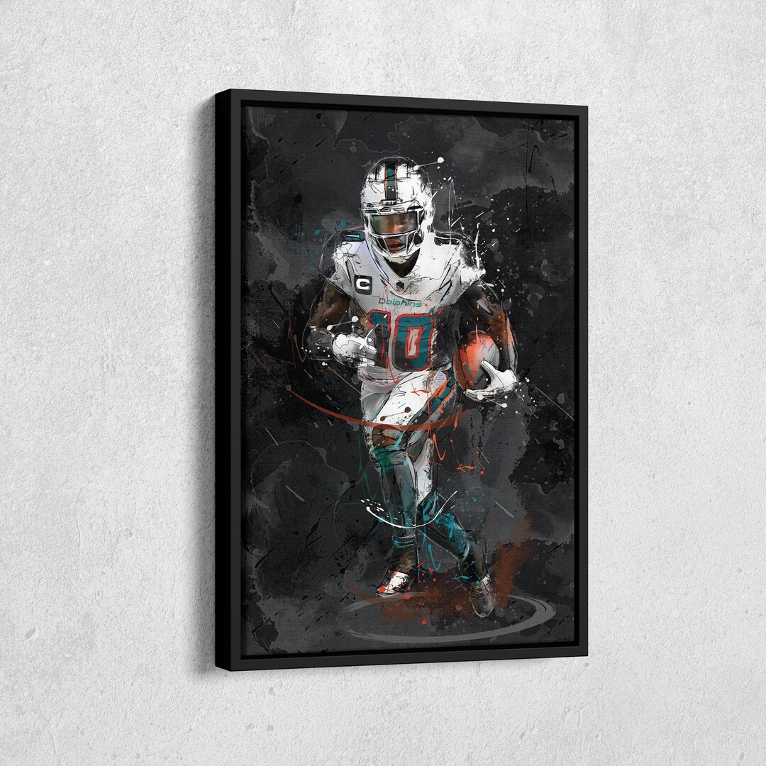 Tyreek Hill Art Miami Dolphins NFL Canvas Wall Art Home Decor Framed ...