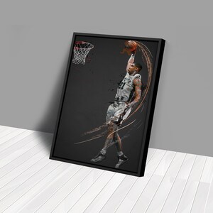 Tim Duncan Art Dunk San Antonio Spurs NBA Wall Art Home Decor Hand Made ...