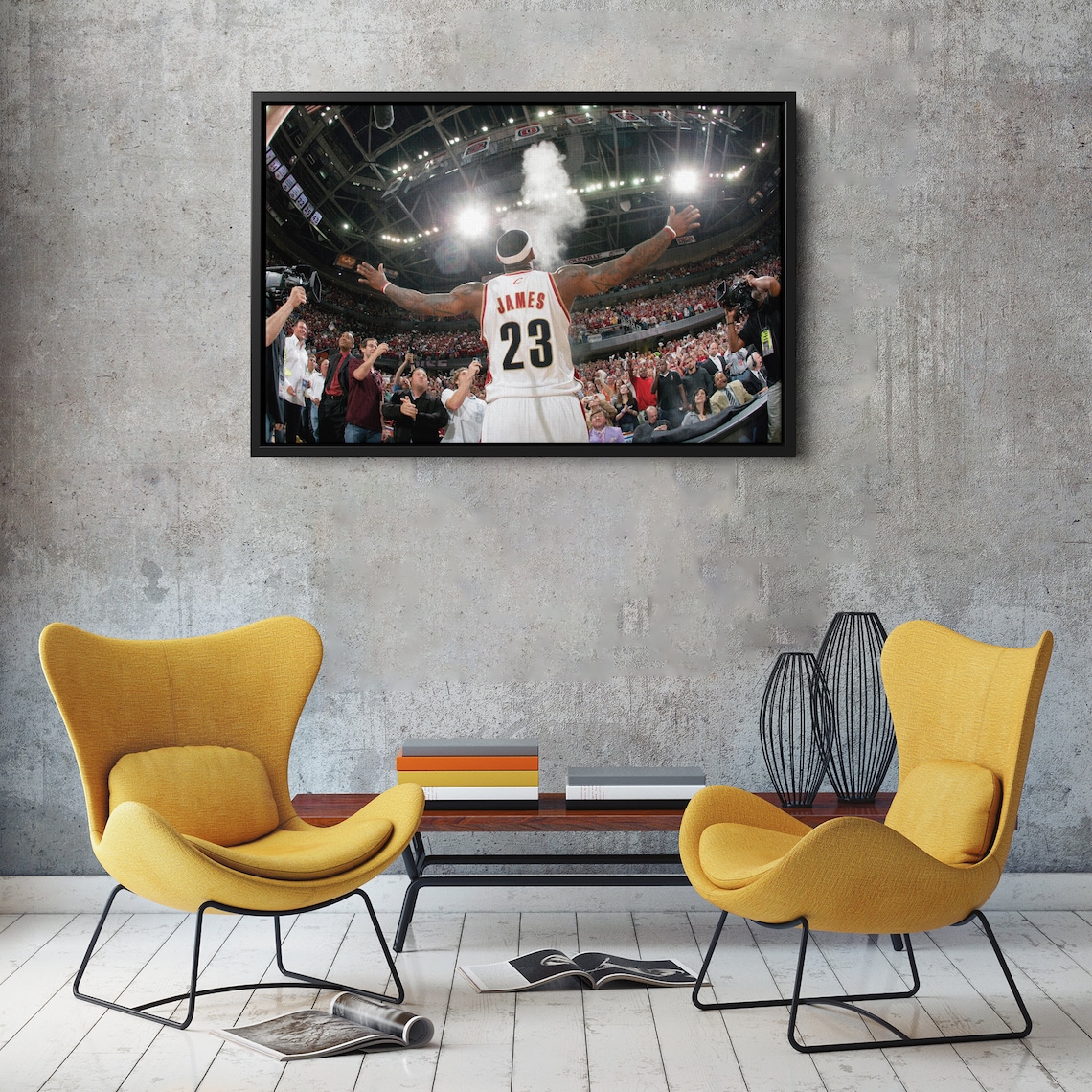 Lebron James Facing Crowd Poster Cleveland Cavaliers Basketball Canvas ...
