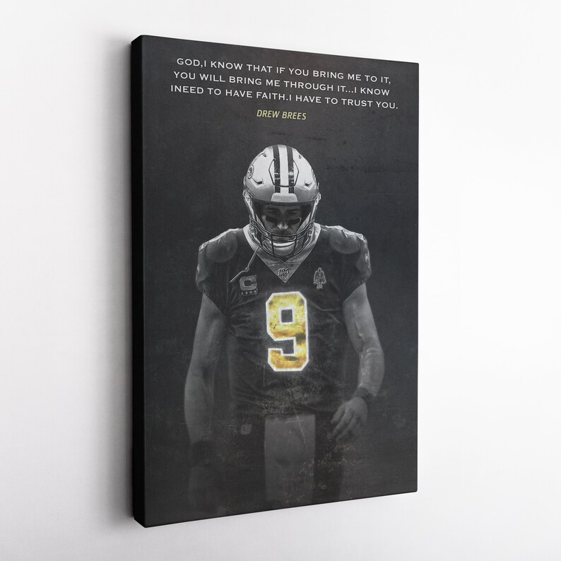 Drew Brees Quote Poster New Orleans Saints Canvas Unique Design Wall ...