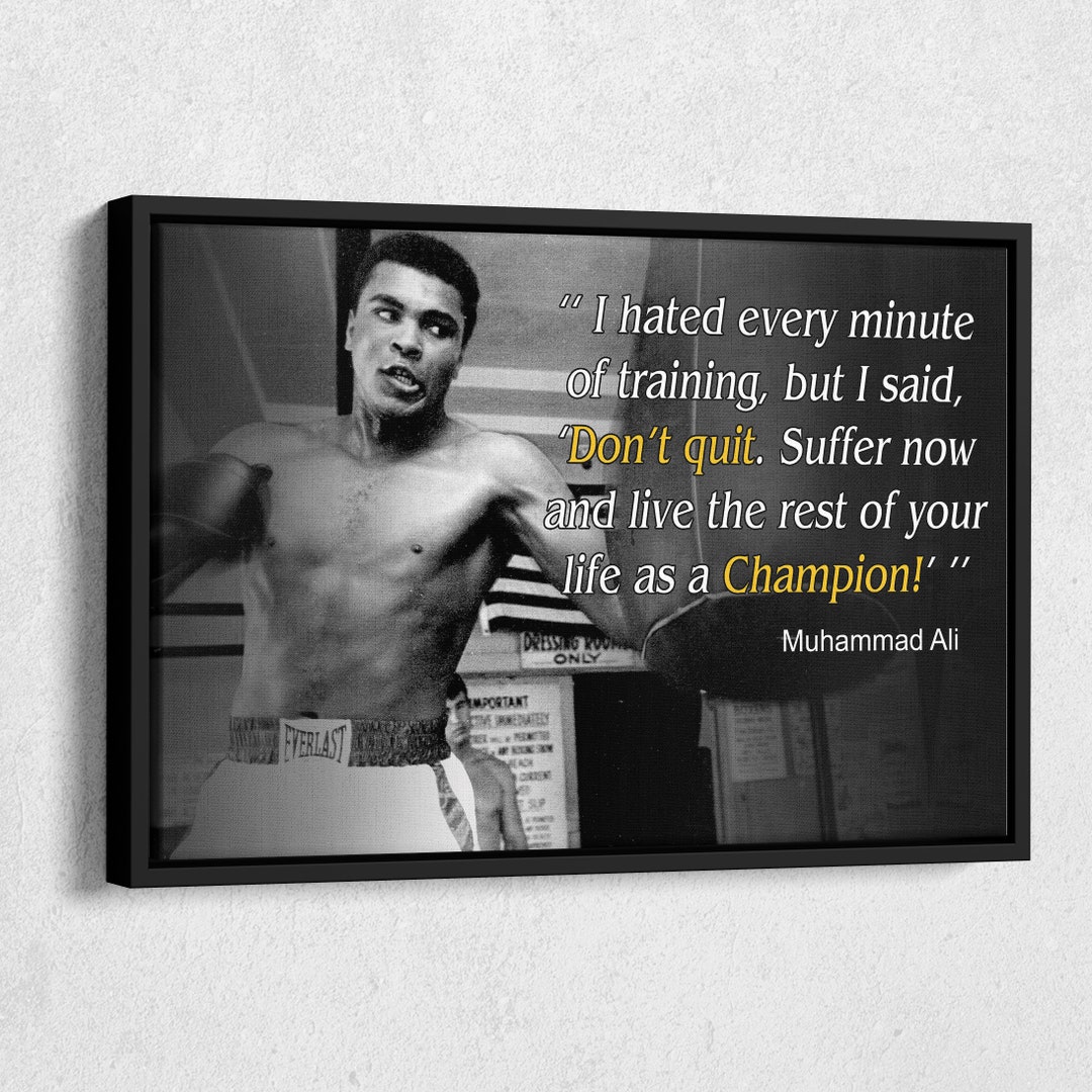 Muhammad Ali the Greatest Poster Quote Boxing Canvas Unique Design Wall ...