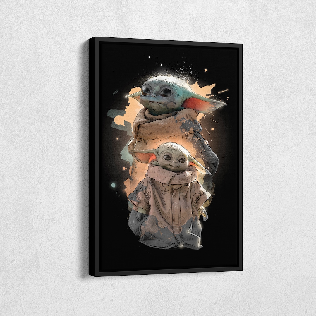 Grogu Poster Star Wars Art Canvas Wall Art Print Home Decor Framed ...