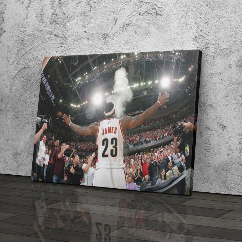 Lebron James Facing Crowd Poster Cleveland Cavaliers Basketball Canvas ...
