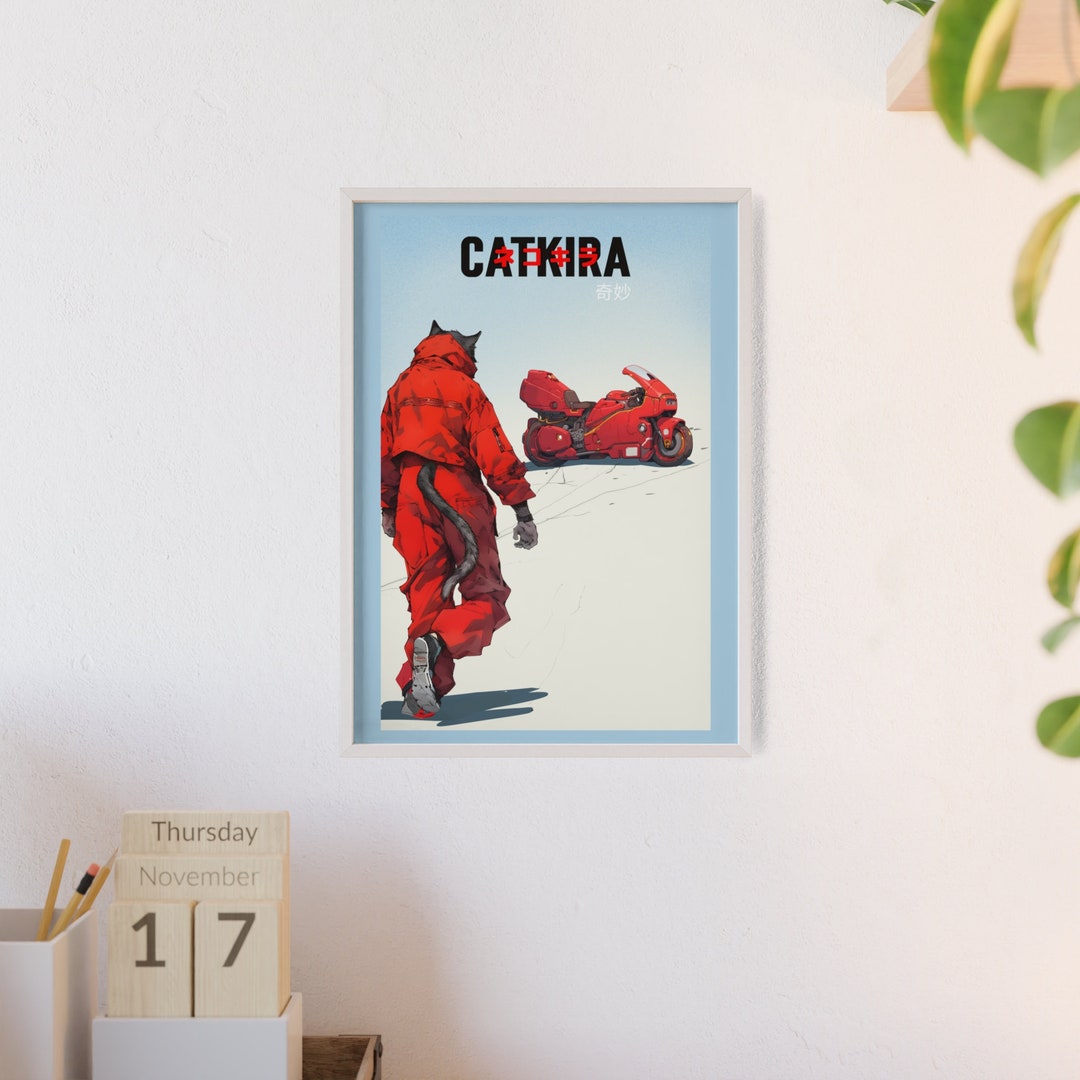 Akira Anime Poster Print, Cat Wall Art, Room Decor, Anime Art, Cat ...