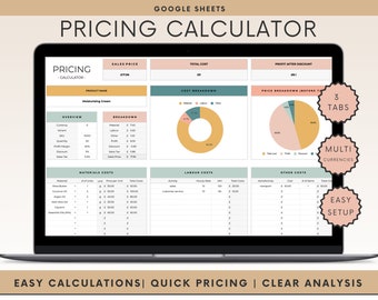 Product Price Calculator Pricing Calculator Spreadsheet Small Business ...