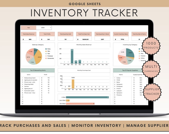 Inventory Management & Tracker for Materials and Products Inventory ...
