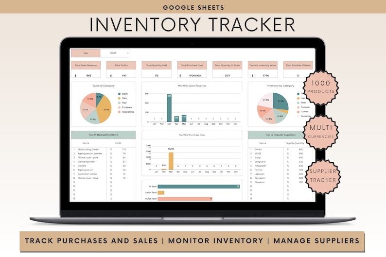 Inventory Tracker Spreadsheet | Small Business Inventory Template ...
