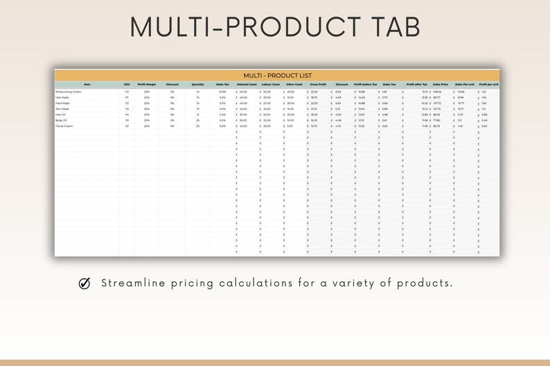 Pricing Calculator Spreadsheet Template | Small Business Template ...