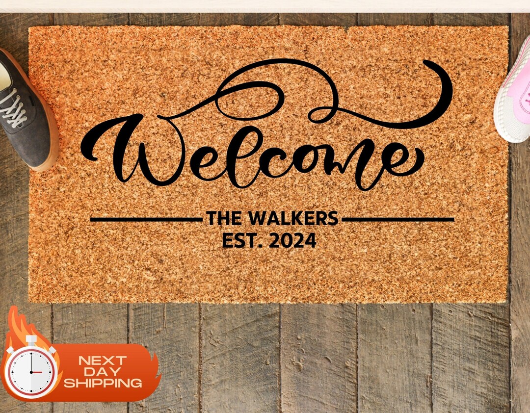 Custom Family Welcome Mat, Personalized Doormat, Housewarming Gift ...