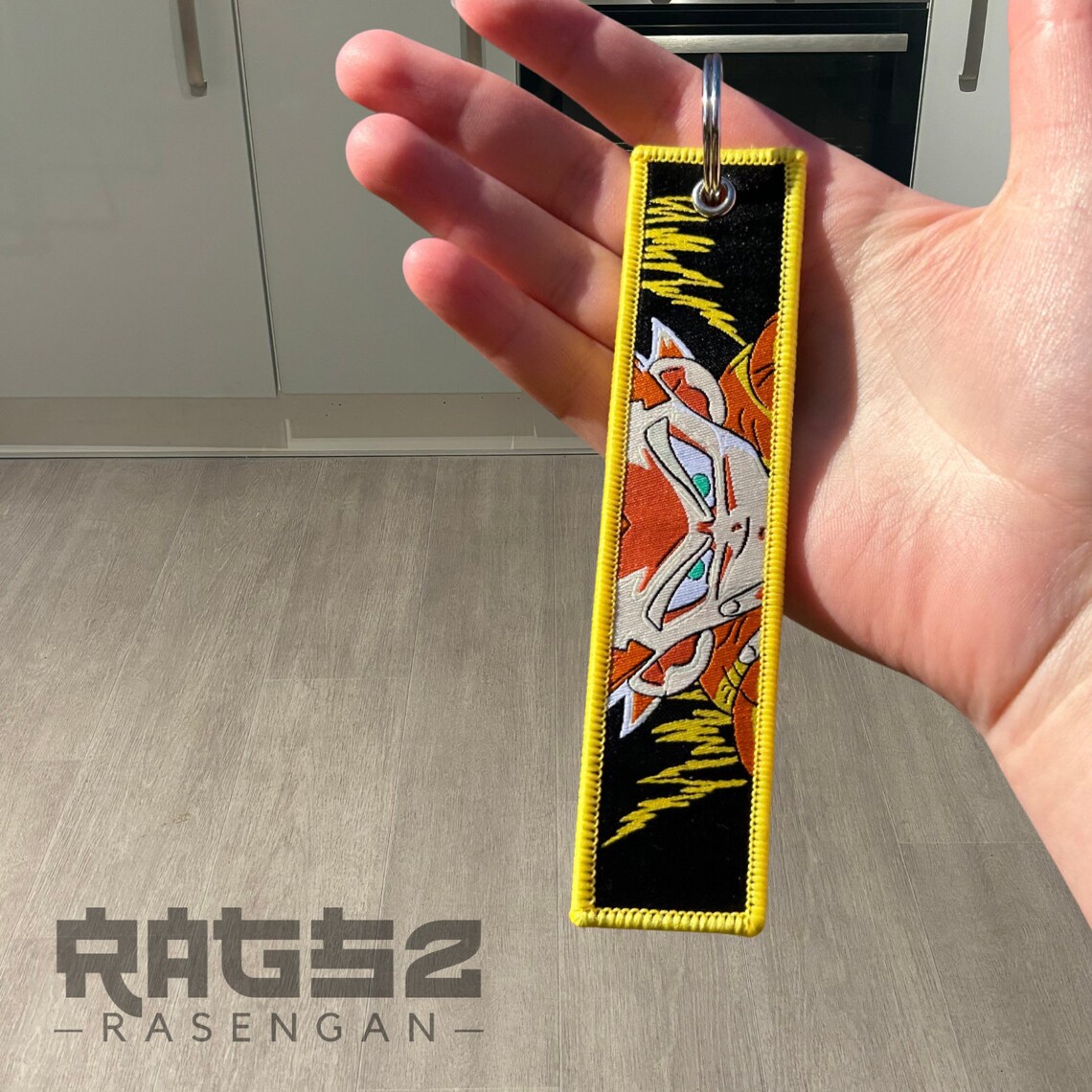 Anime Embroidered Jet Tag Keychain Keyring Manga Accessories Key Tag ...