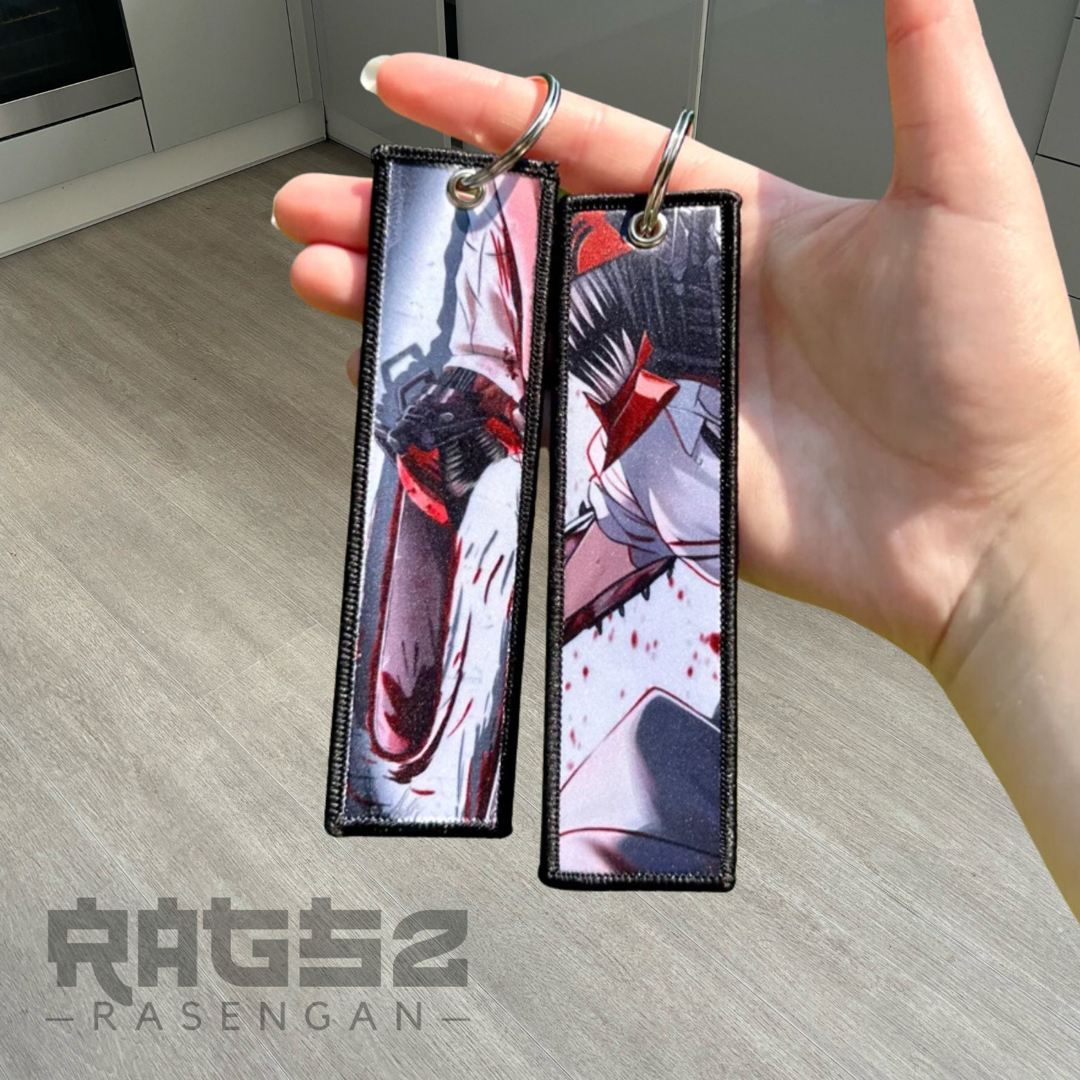 Anime Embroidered Jet Tag Keychain Keyring Manga Accessories - Etsy