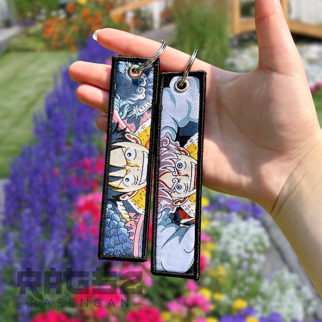 Anime Jet Tag Keychain Manga Durable Fabric Keyring Double Sided ...