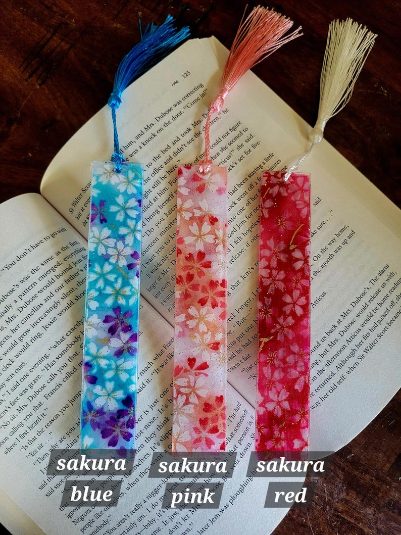 Sakura Kimono Bookmark, Japanese Bookmark, Gift for Book Lovers, Resin ...
