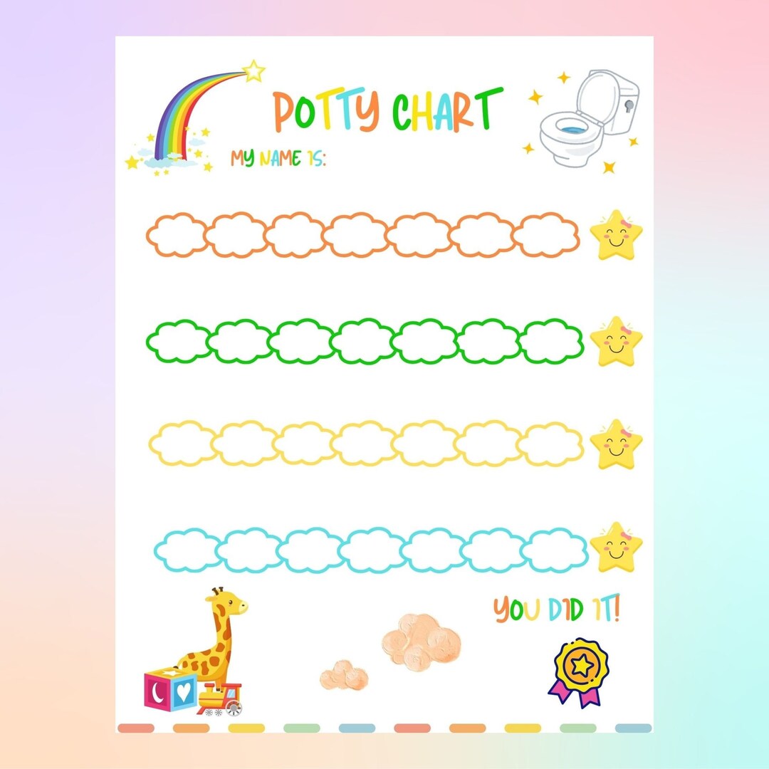 Printable Potty Chart,kids Potty Training Chart,download,montessori ...