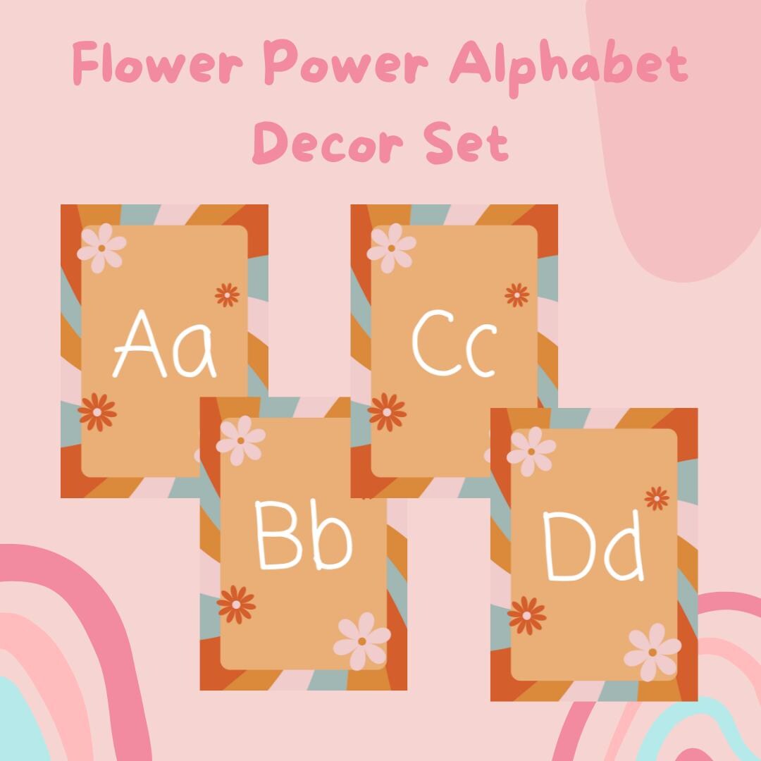 Flower Power Alphabet Classroom Decor - Etsy