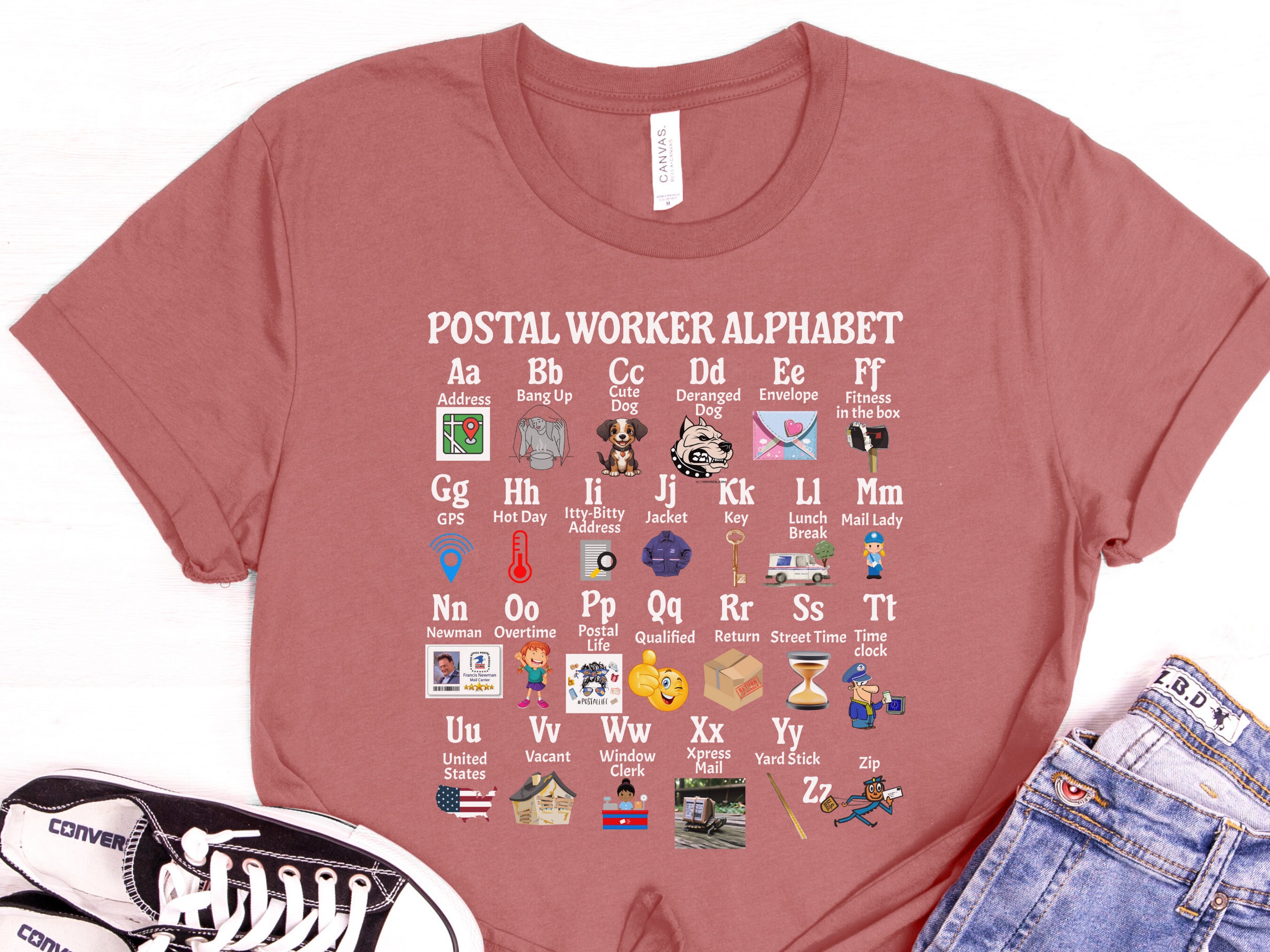 Postal Worker Alphabet Shirt, Mail Lady Gift, Funny USPS Postal Carrier ...