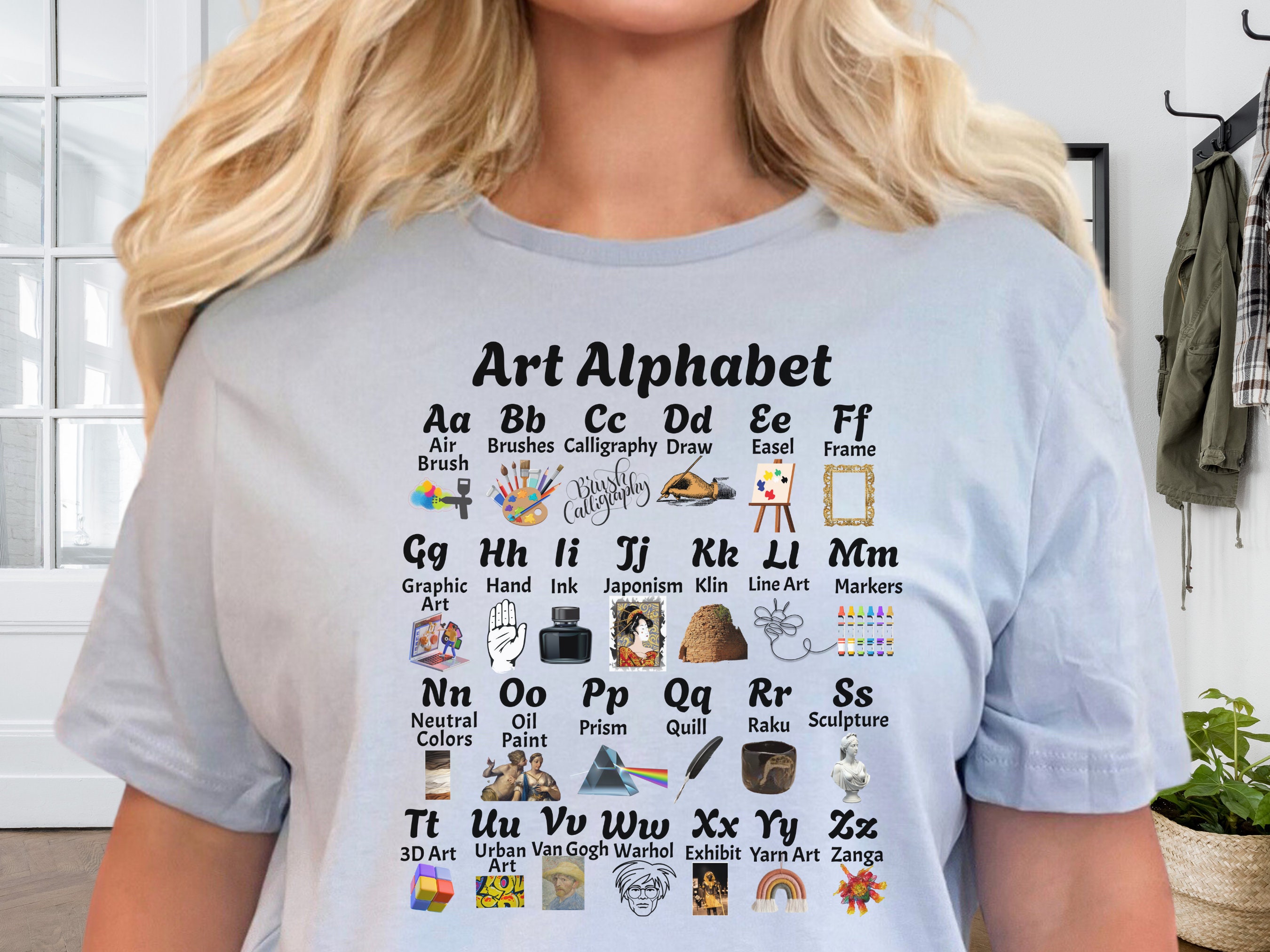 Art Alphabet Tee, Art Teacher Shirt, Art Teacher Gift, Art ABC Tshirt ...