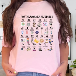 Postal Worker Alphabet Shirt, Mail Lady Gift, Funny USPS Postal Carrier ...