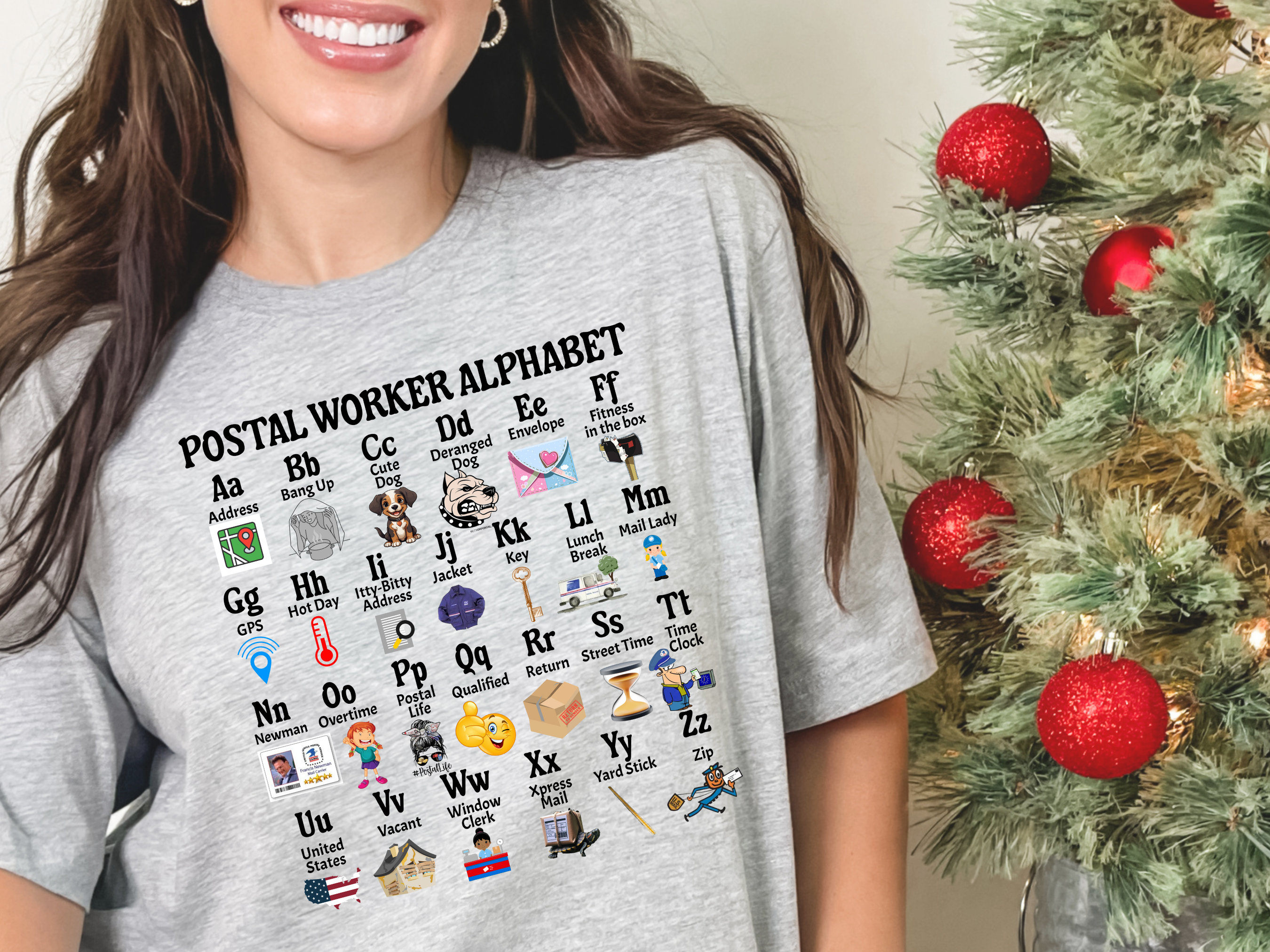 Postal Worker Alphabet Shirt, Mail Lady Gift, Funny USPS Postal Carrier ...