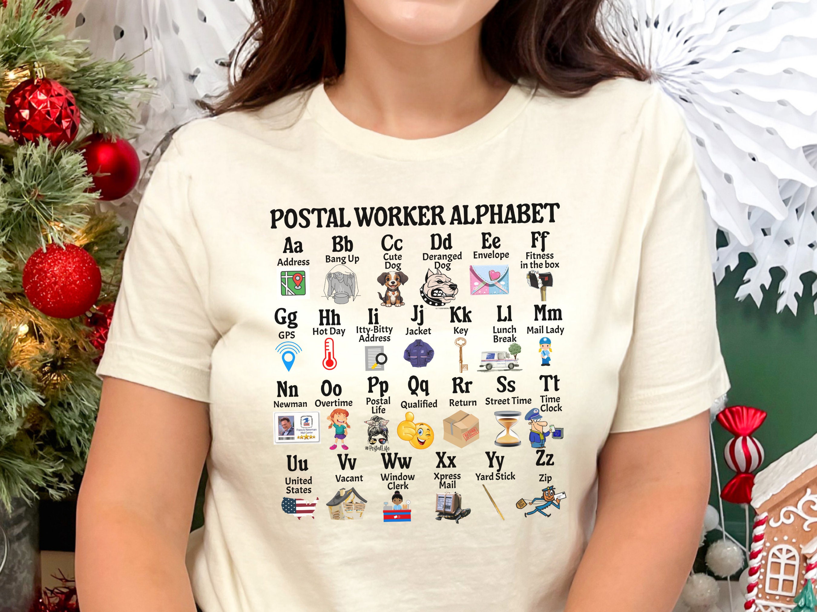 Postal Worker Alphabet Shirt, Mail Lady Gift, Funny USPS Postal Carrier ...