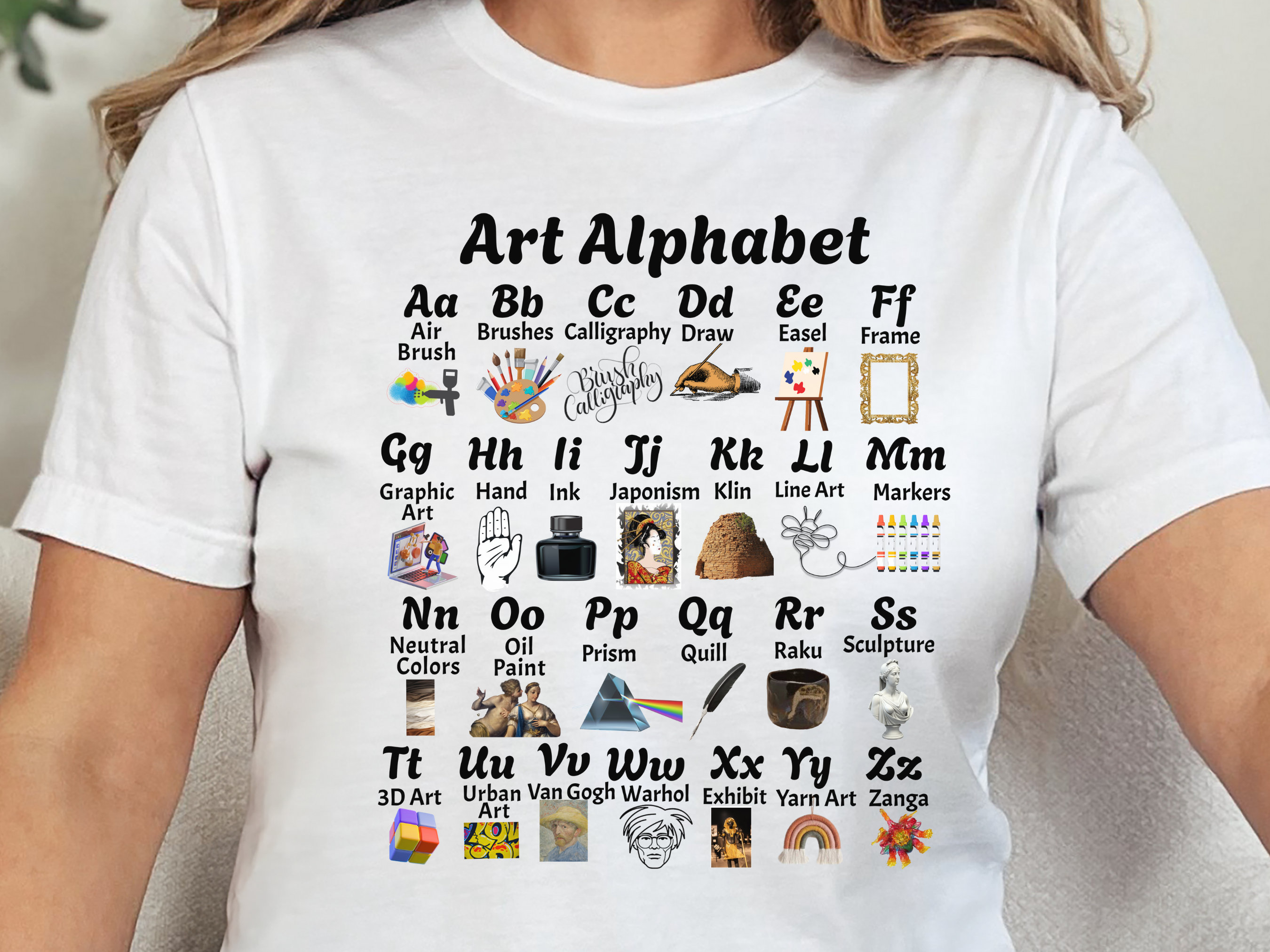 Art Alphabet Tee, Art Teacher Shirt, Art Teacher Gift, Art ABC Tshirt ...
