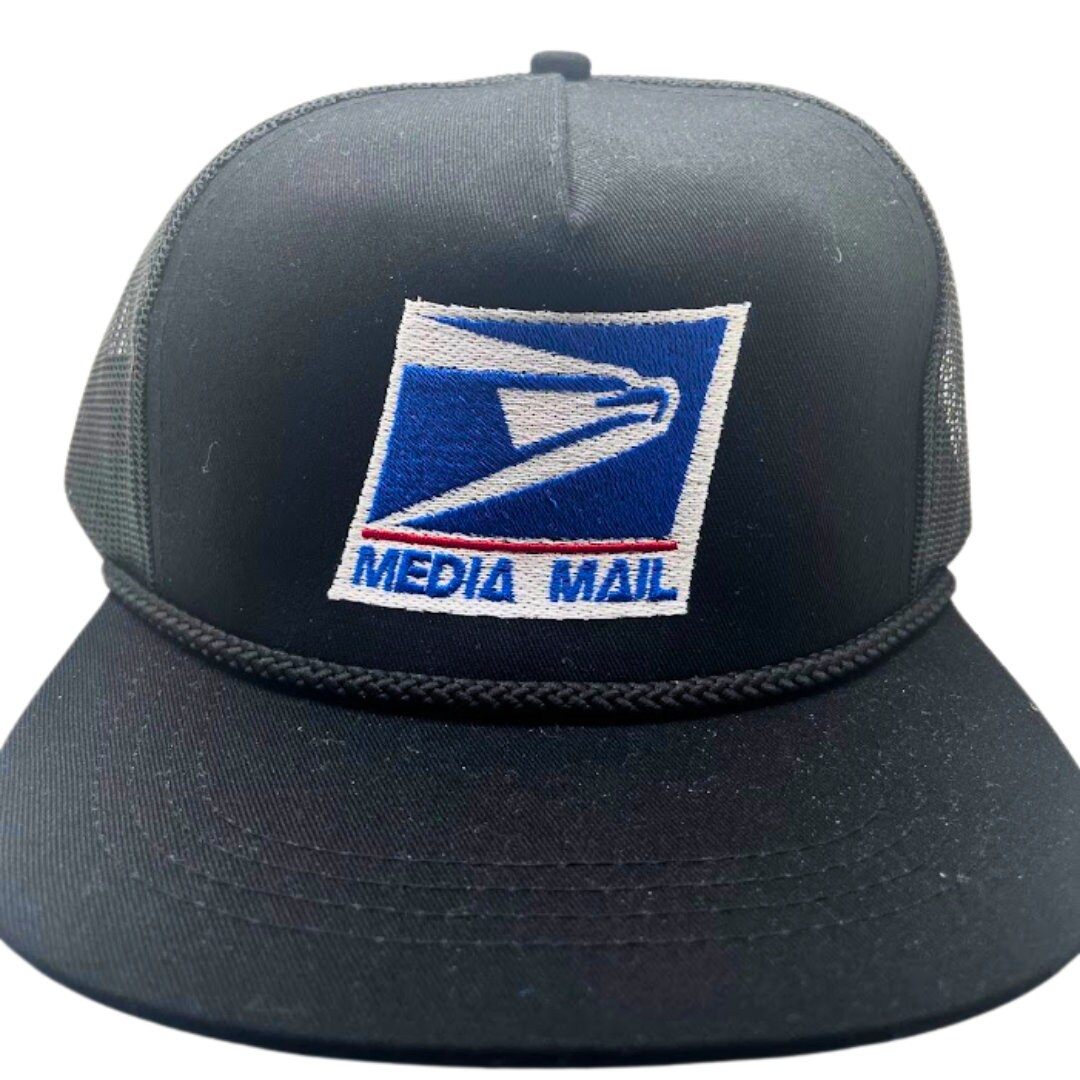 USPS Media Mail 90's Trucker Style Hat Vinyl Records, Book Rate Black ...