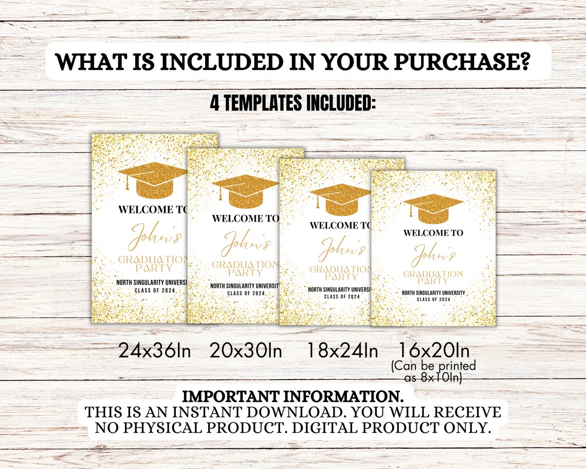 Graduation Welcome Sign, Graduation Poster Download, Graduation ...