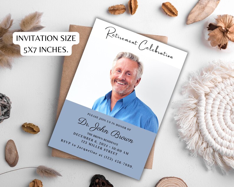 Retirement Party Invitation for Man, Retirement Invitation With Photo ...