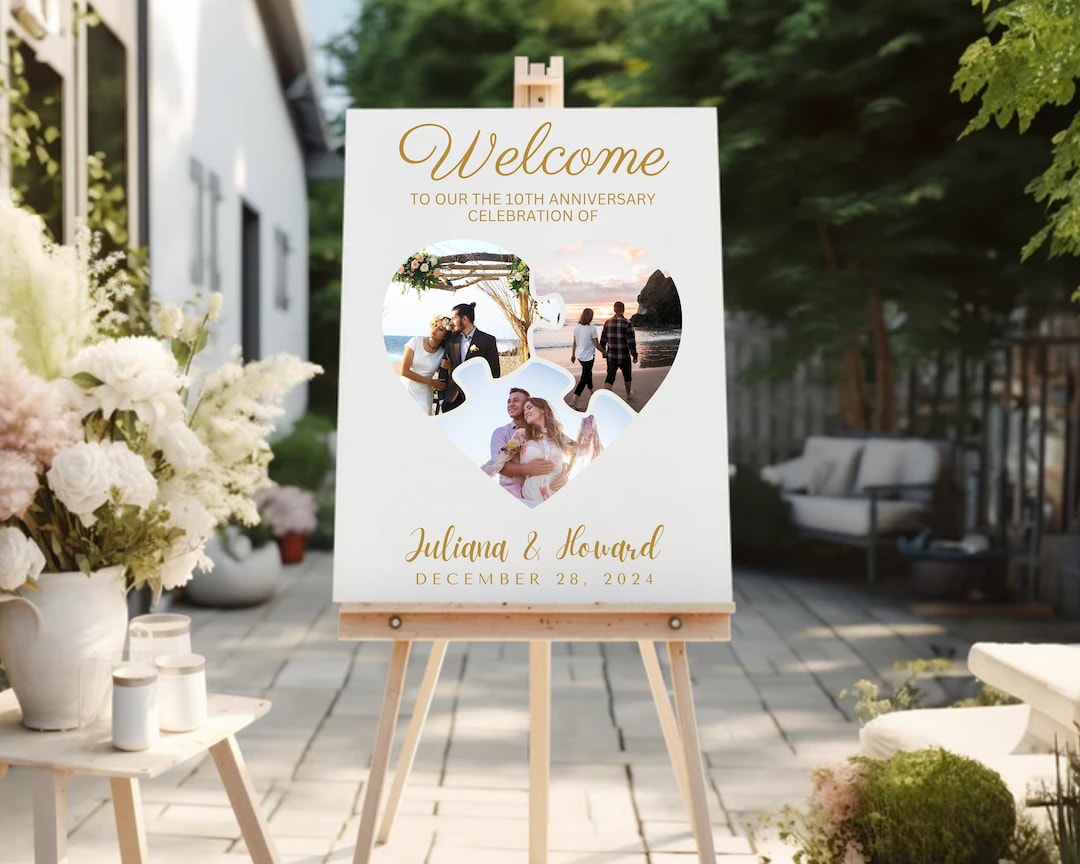 Photo Anniversary Welcome Sign, 10th Anniversary Welcome Sign, 10th ...