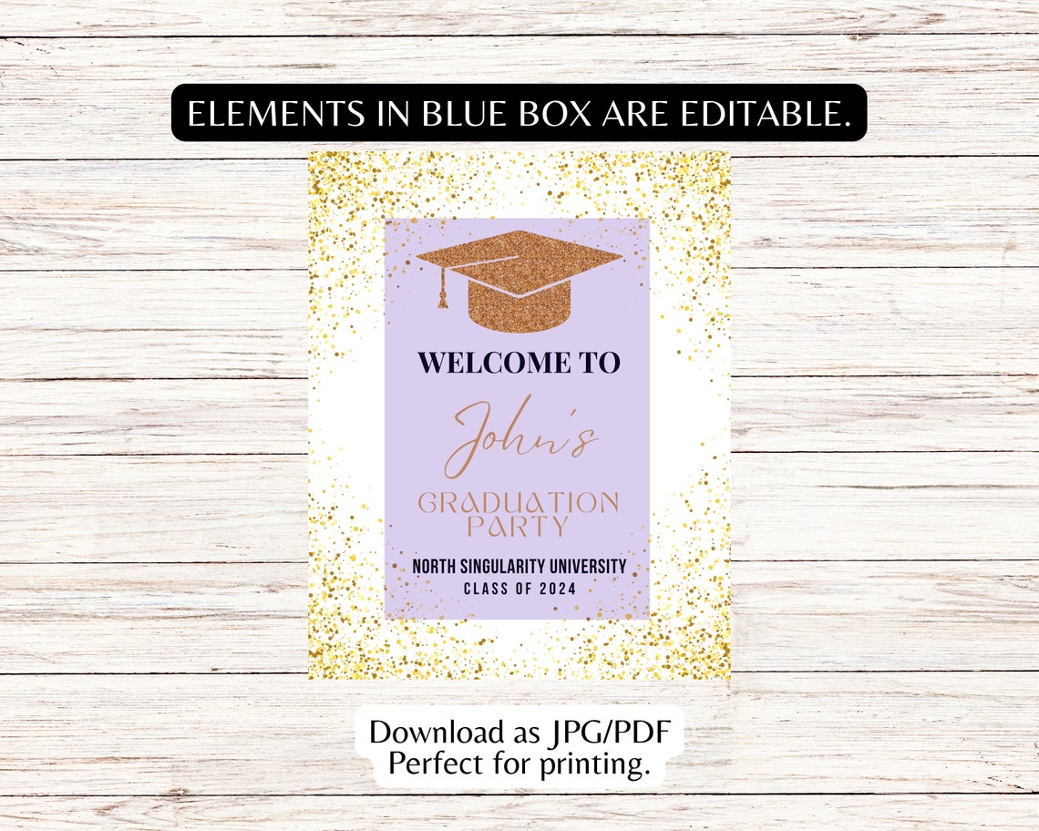 Graduation Welcome Sign, Graduation Poster Download, Graduation ...