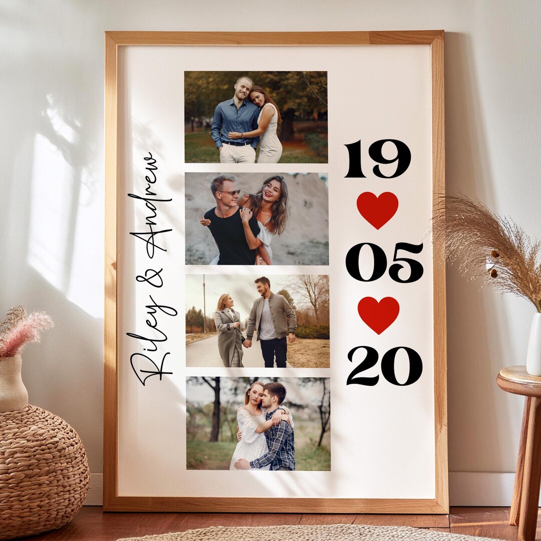 Custom Date Photo Frame, Valentine's Day Gifts, Couple Photo Frame ...