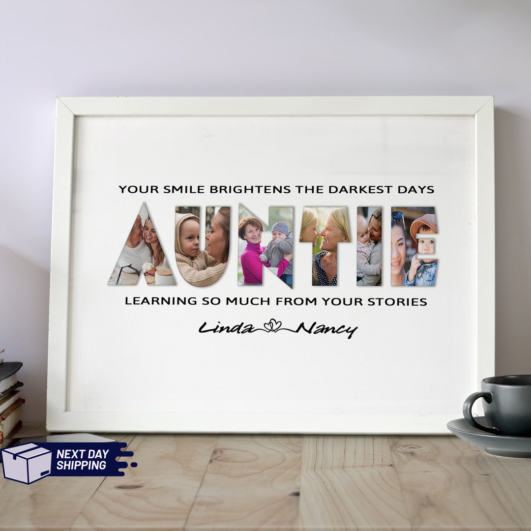 Personalized Auntie Photo Frame, Auntie Photo Collage, Auntie Photo ...
