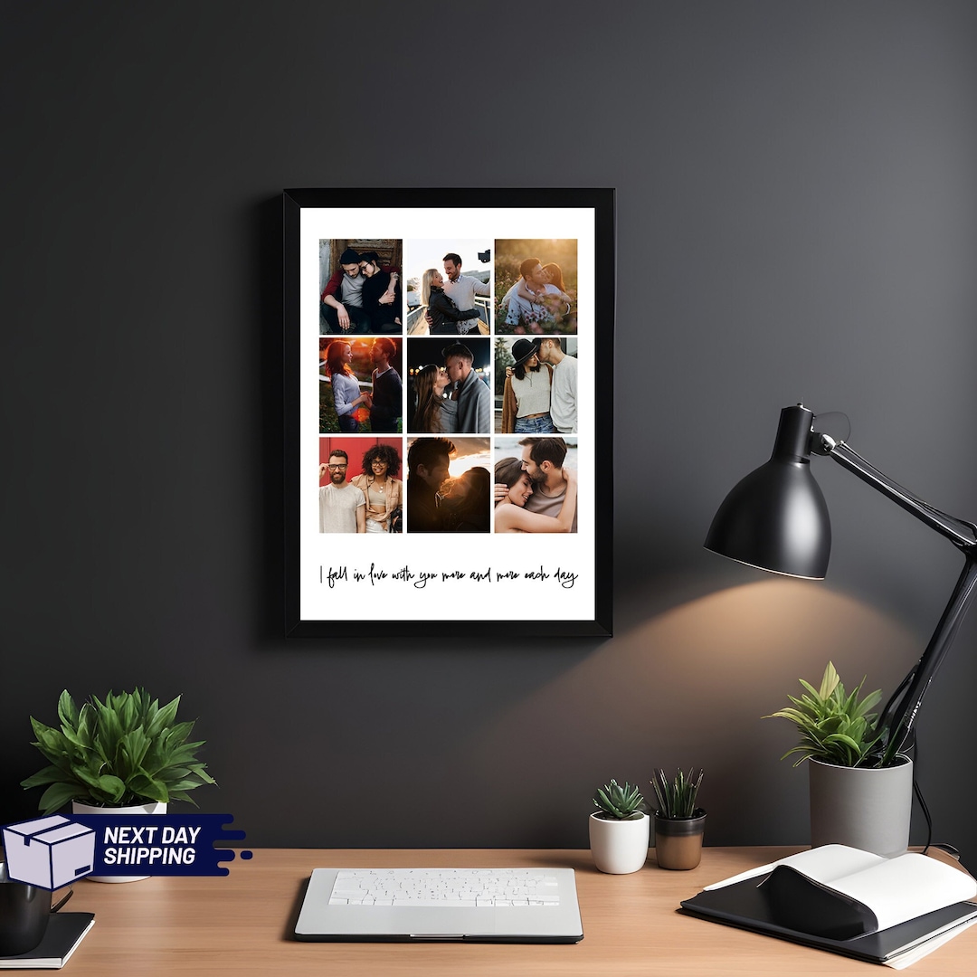 Couple Photo Collage, Custom Couple Photo Frame, Anniversary Collage ...