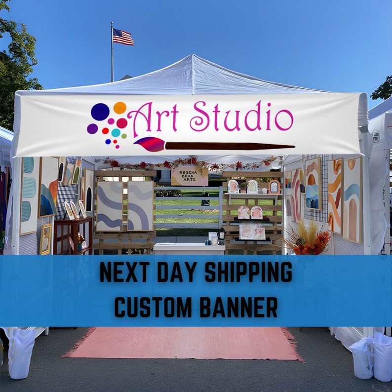 Custom Tent Banner, Canopy Vinyl Banner, Trade Show Banner, Event Tent ...