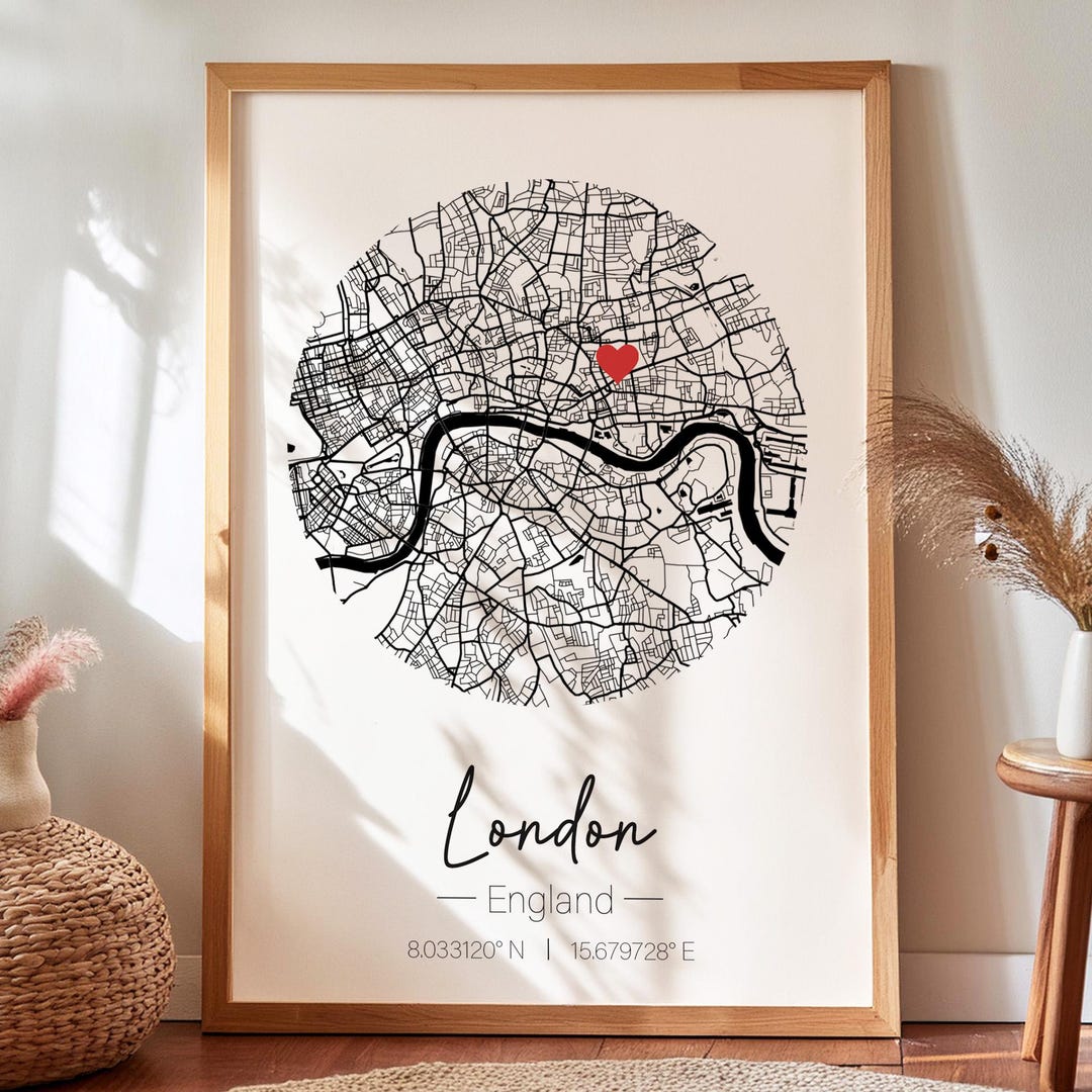 Customized Map Framed Wall Art, Customized Gift, Any Location, Custom ...