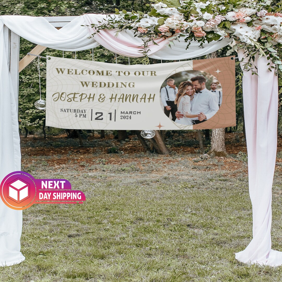 Custom Wedding Banner, Custom Name Vinyl Banner, Personalized Couples ...