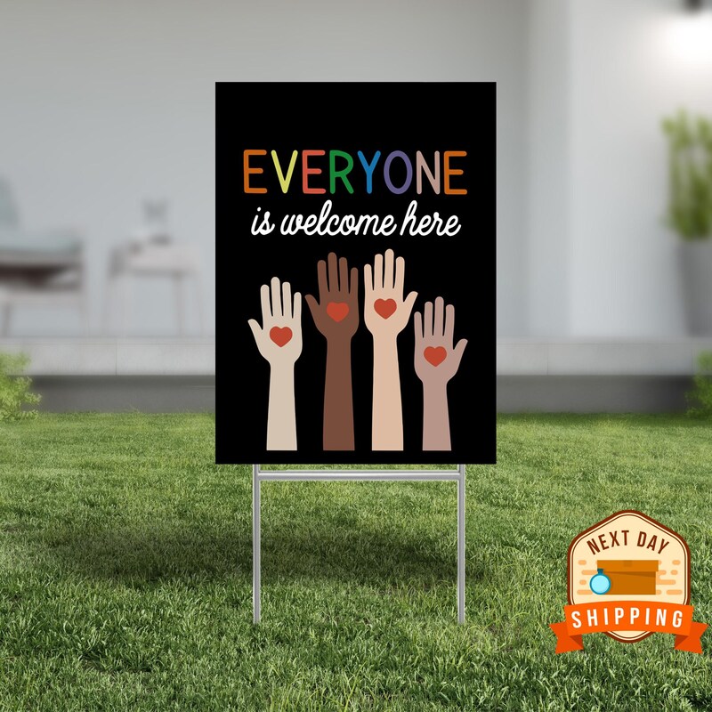Everyone is Welcome Here Sign - Etsy
