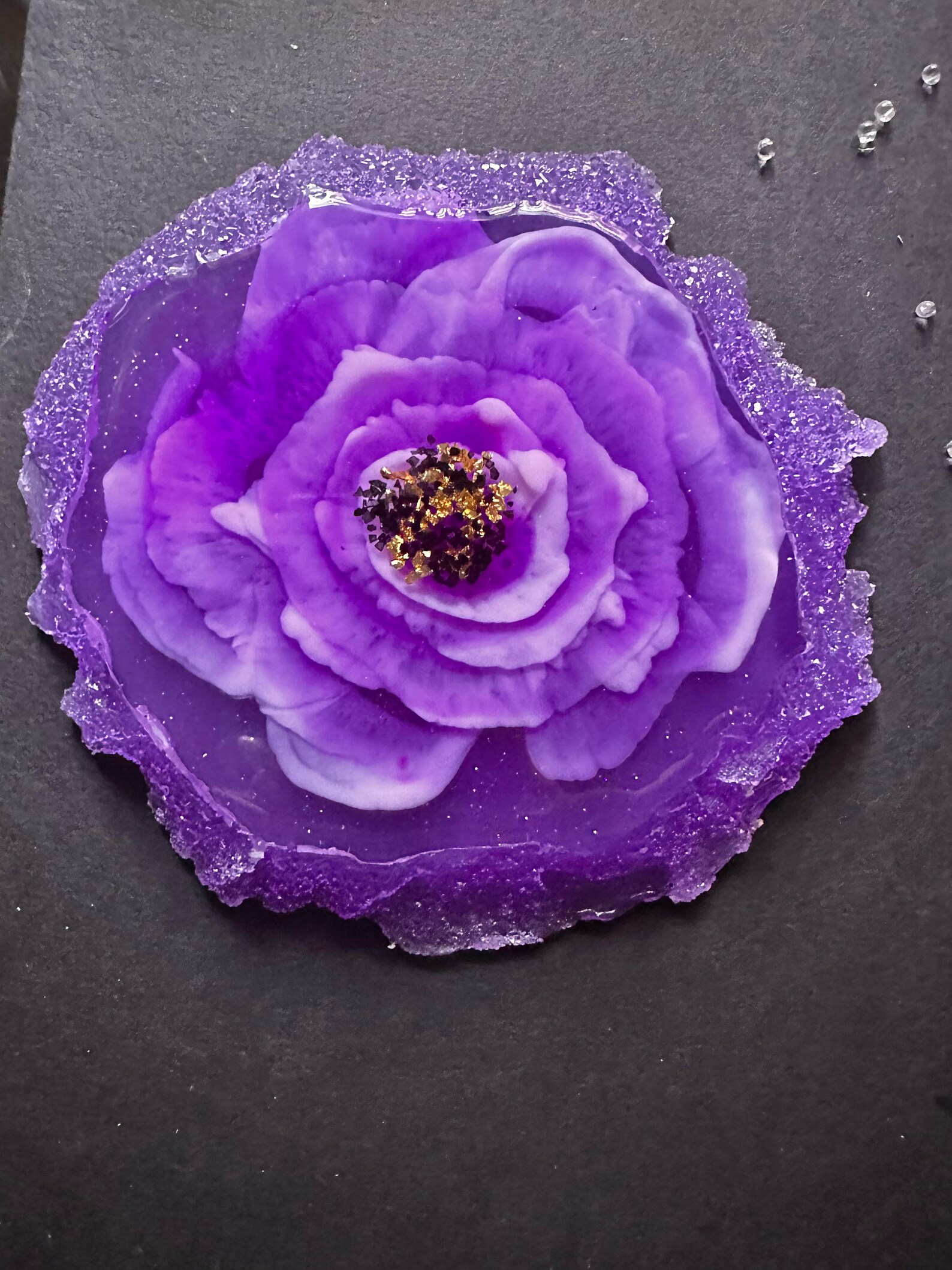 Purple Rose Resin Coaster, Rose Flower Jewelry Tray, Wedding Accessory ...